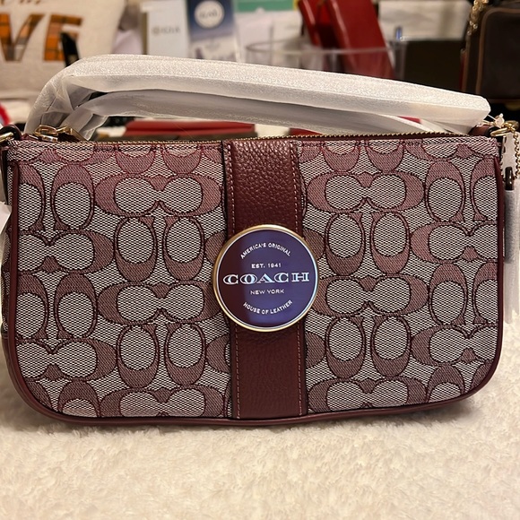 Coach | Bags | Nwt Authentic Coach Lonnie Baguette In Signature ...